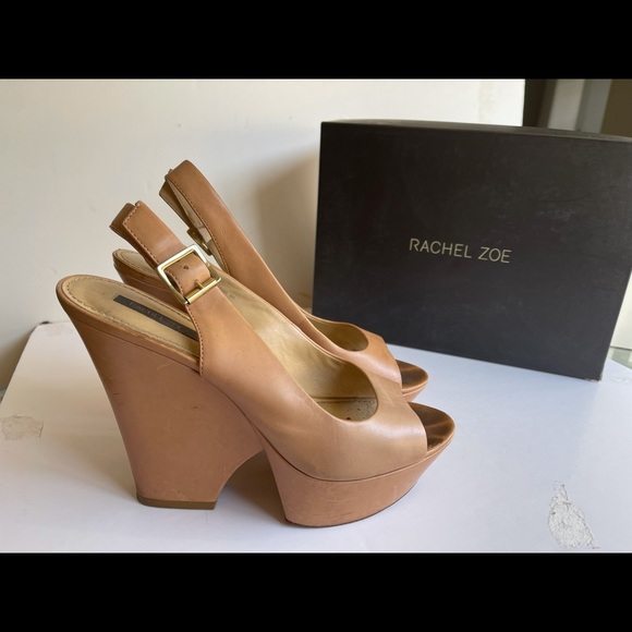 Rachel Zoe | Shoes | Rachel Zoe Platform Heels In Beige Leather | Poshmark